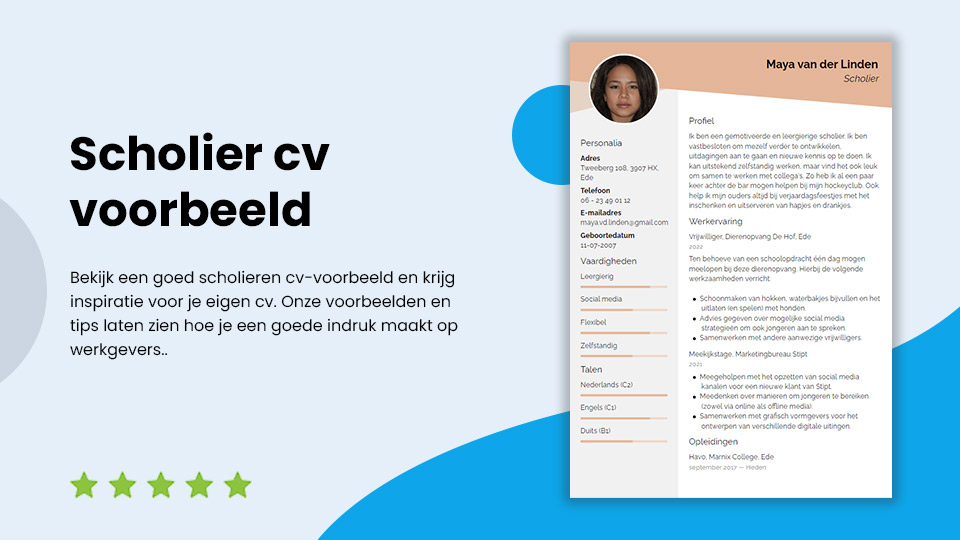 Zó maak je een cv als scholier [met cv-voorbeeld]